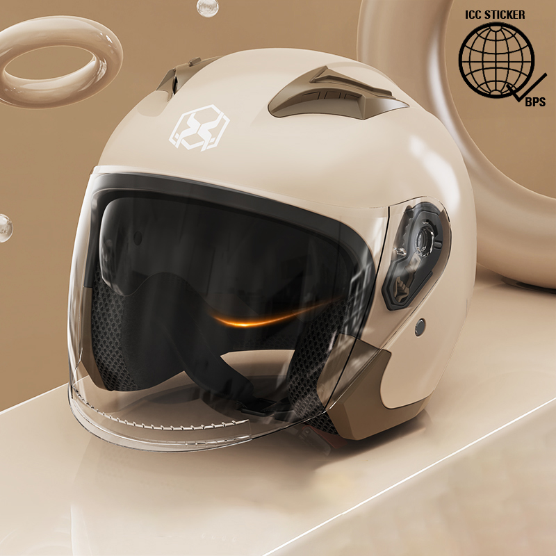 on hand ！801 998 Motorcycle Double Miorr Half Face Helmet With ICC ...