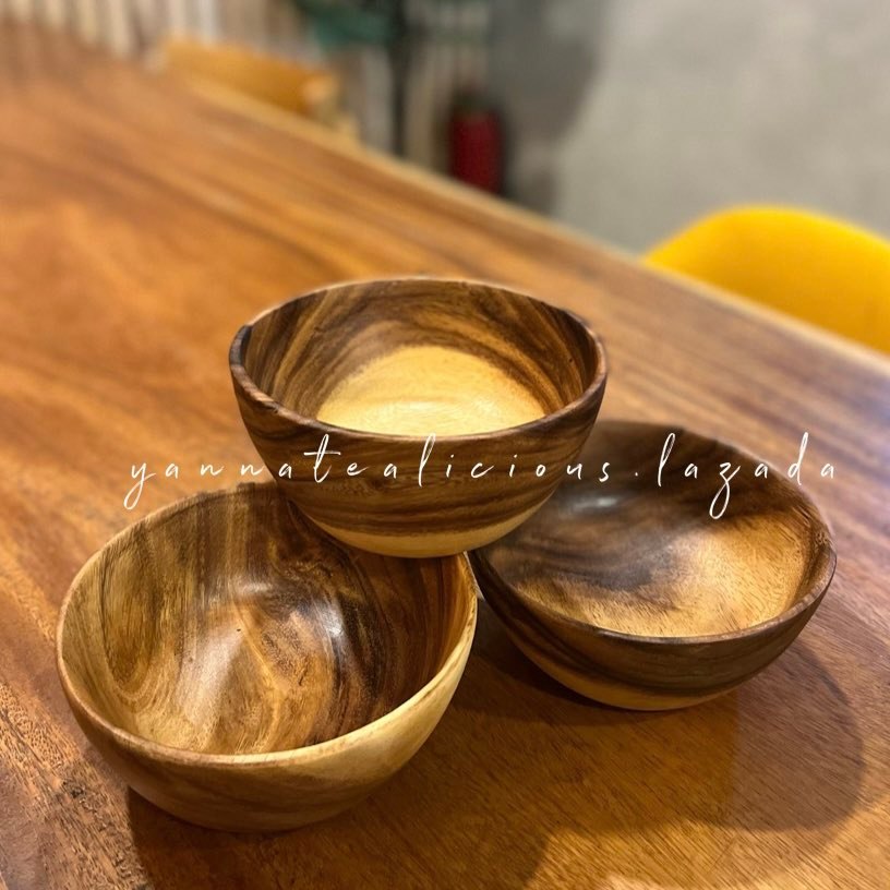 Round Wood Bowl Soup Bowl Rice Bowl Ramen Bowl / Wooden Bowl Salad Bowl ...