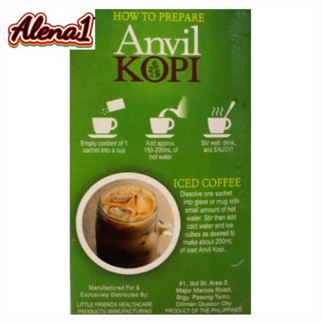 Alena1 Anvil KOPI 8-in-1 (Malunggay Based Coffee) 8 SACHETS PER BOX ...