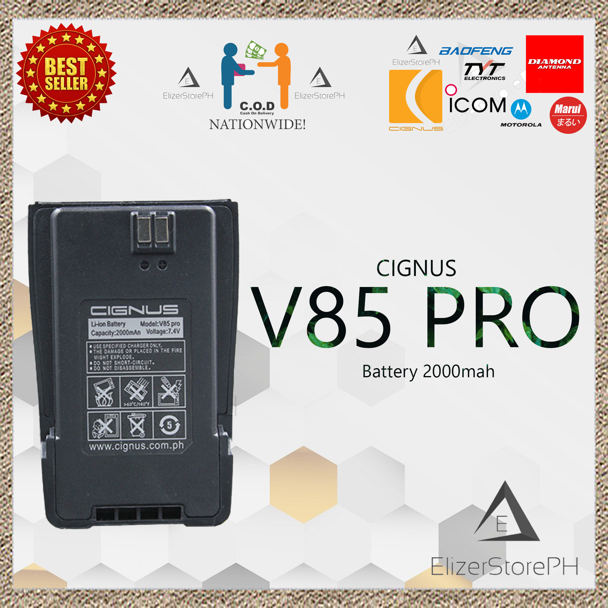 Cignus V85 PRO Battery 2000MAH | Lazada PH