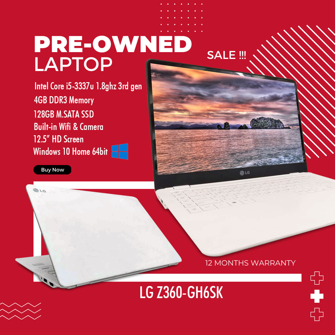 Laptop LG Z360-GH6SK Core i5-3337U 3rd Gen 4GB DDR3 128GB M.SATA SSD Wifi&Cam 13.3" HD Screen ...