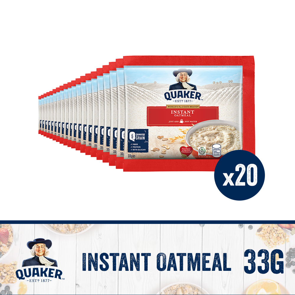 Quaker Instant Oatmeal Sachet 33g - Pack of 20 | Lazada PH