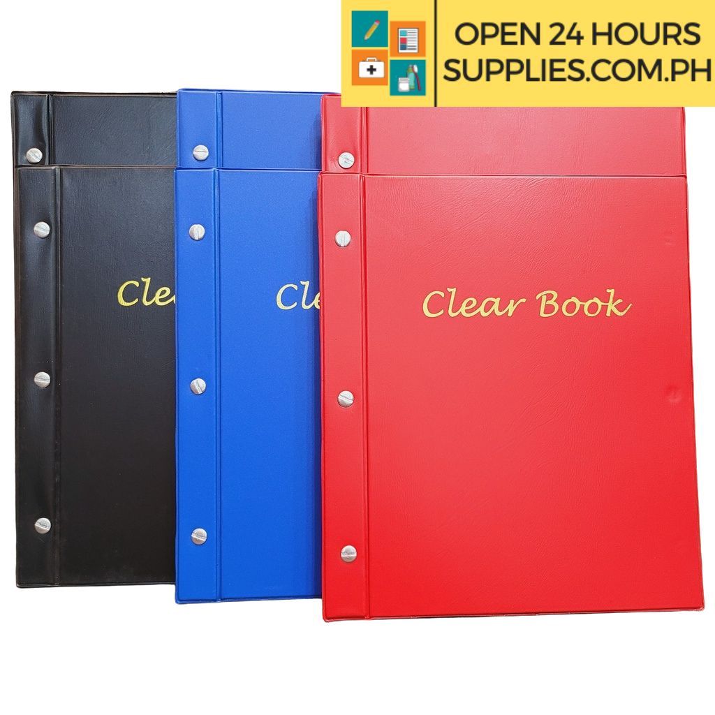HARD BOUND Clear Book and REFILLABLE clear refills Screw-type High ...