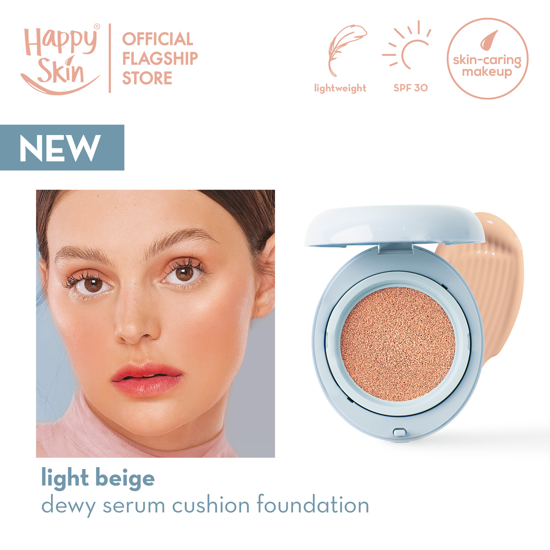 Happy Skin Second Skin Dewy Serum Cushion Foundation SPF30 | Lazada PH