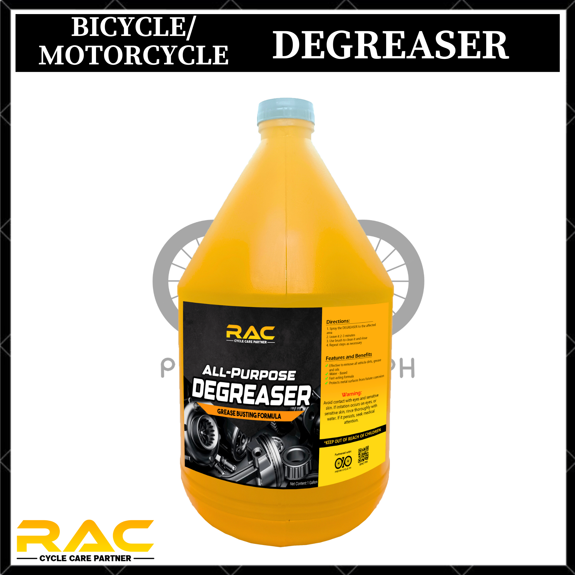 RAC Bike/Motorcycle 1Gallon All Purpose Degreaser w/ Free Trigeer Spray ...
