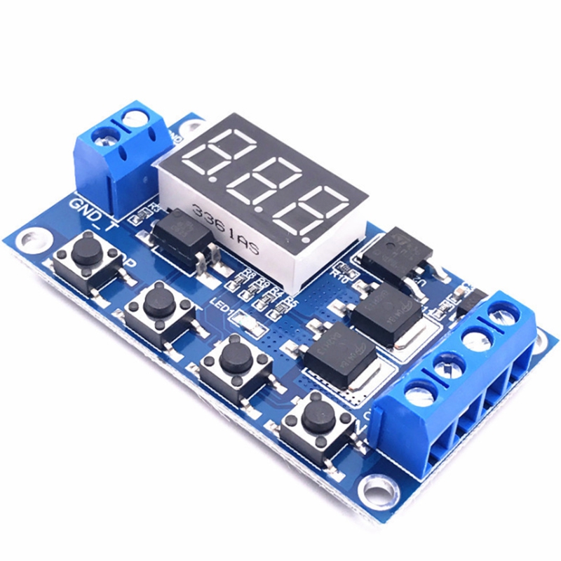DC 12V 24V Dual MOS LED Digital Time Delay Relay Trigger Cycle Timer ...