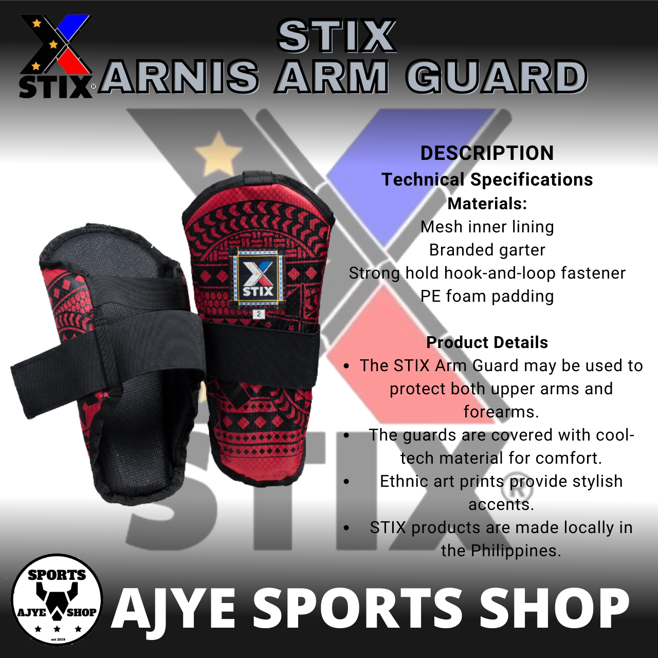STIX ARNIS | ARM GUARD | (PRE-ORDER) | Lazada PH