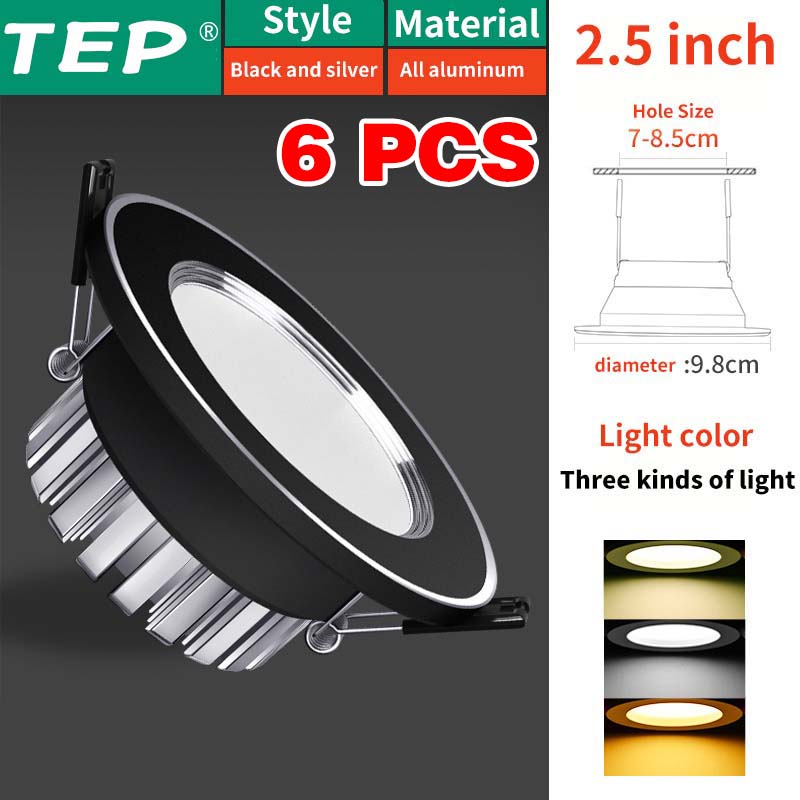 TEP Led Ceiling Spotlight 5w Embedded 4 Inch Living Room Ceilings Hole ...