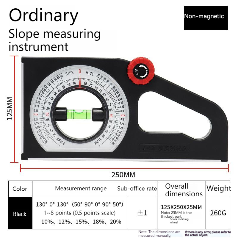 Slope gradient ruler/magnetic inclinometer/goniometer/angle measuring ...