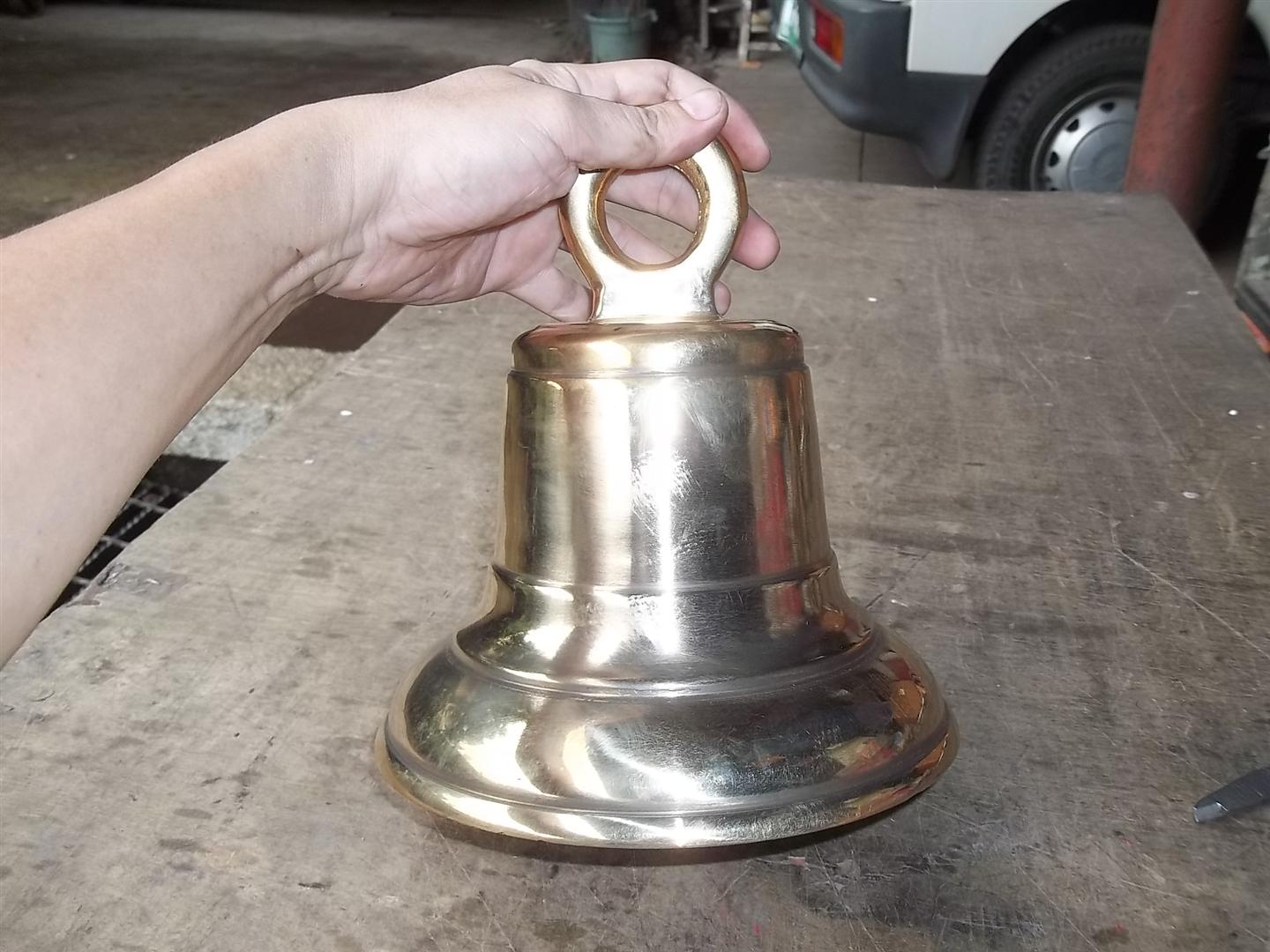 8 inch diameter x 9 inch tall Solid Brass Bronze Bell - Marine Bell ...