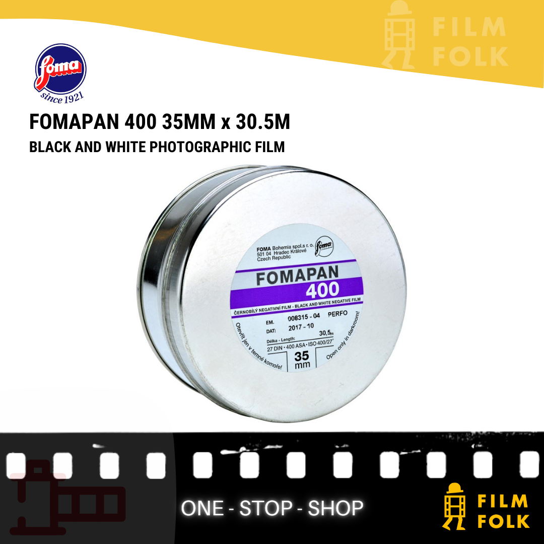 FOMAPAN 400 35MM x 30.5M - BULK BLACK AND WHITE PHOTOGRAPHIC FILM ROLL ...