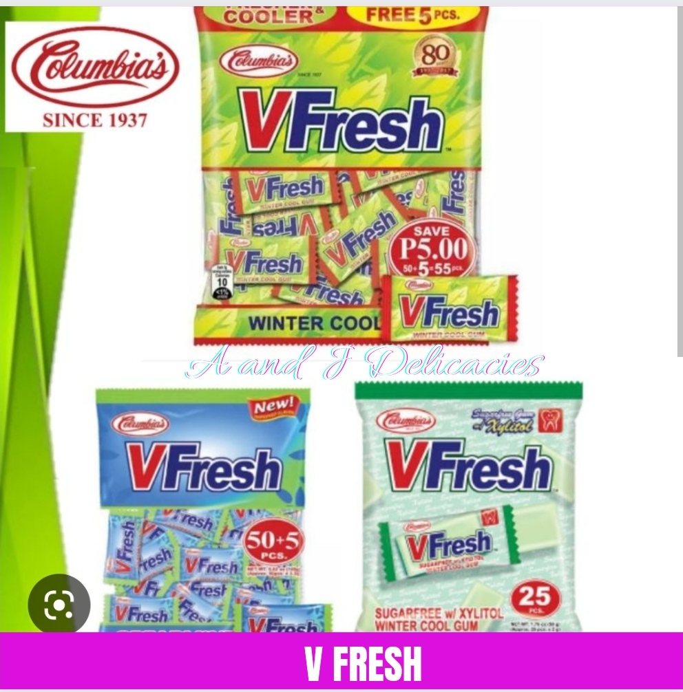 VFresh Bubble Gum Spearmint , Wintercool, Aquacool (55pcs Per pack ...