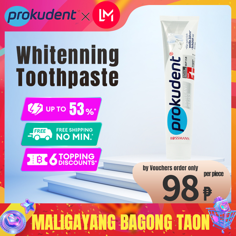 prokudent Brillant Whitening Toothpaste Natural White against Coffee Stains with 1450 ppm ...