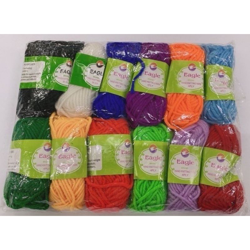 Eagle Hand Knitting Yarn 4ply Assorted Color 12pcs/Pack | Lazada PH