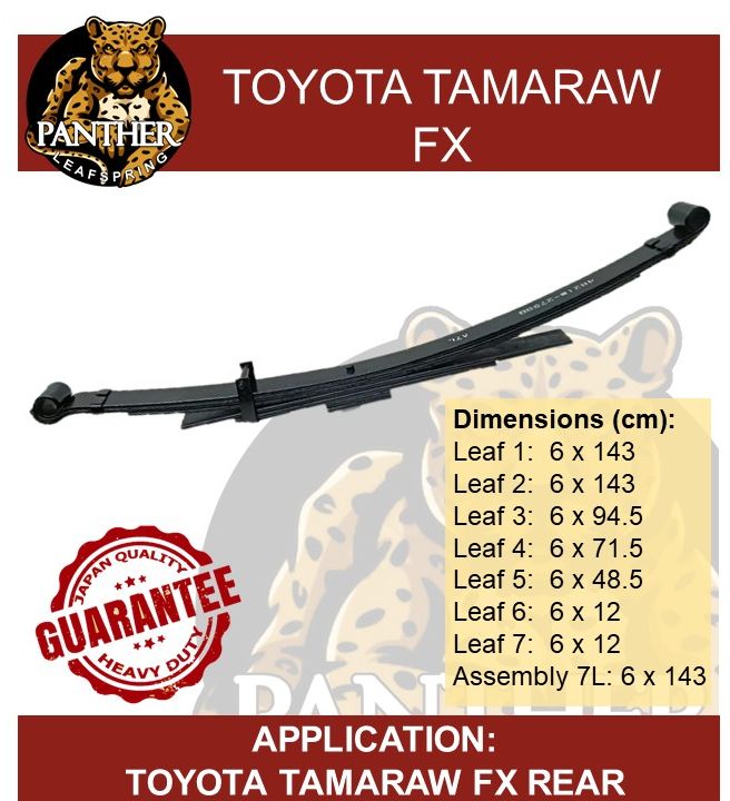 Molye / Leaf Spring for Toyota Tamaraw FX Rear (MATIBAY) | Lazada PH
