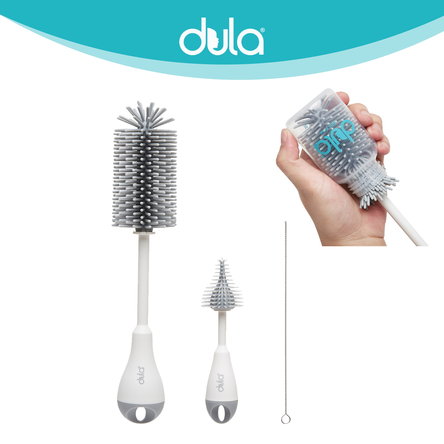 Dula Silicone Baby Bottle Nipple and Straw Brush Set 3pc Pack | Lazada PH