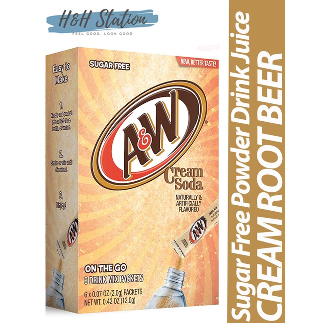 New Zero Sugar / Sugar Free A&W, Root Beer – Powder Drink Mix 6packet ...