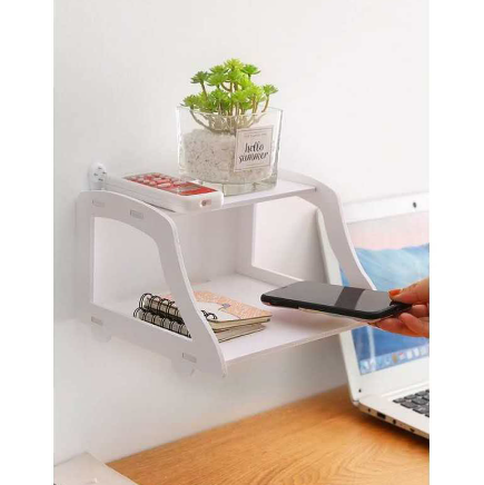 DIVA Wooden Wall Mounted Wifi Router Shelf Set-Top Box Bracket Storage ...