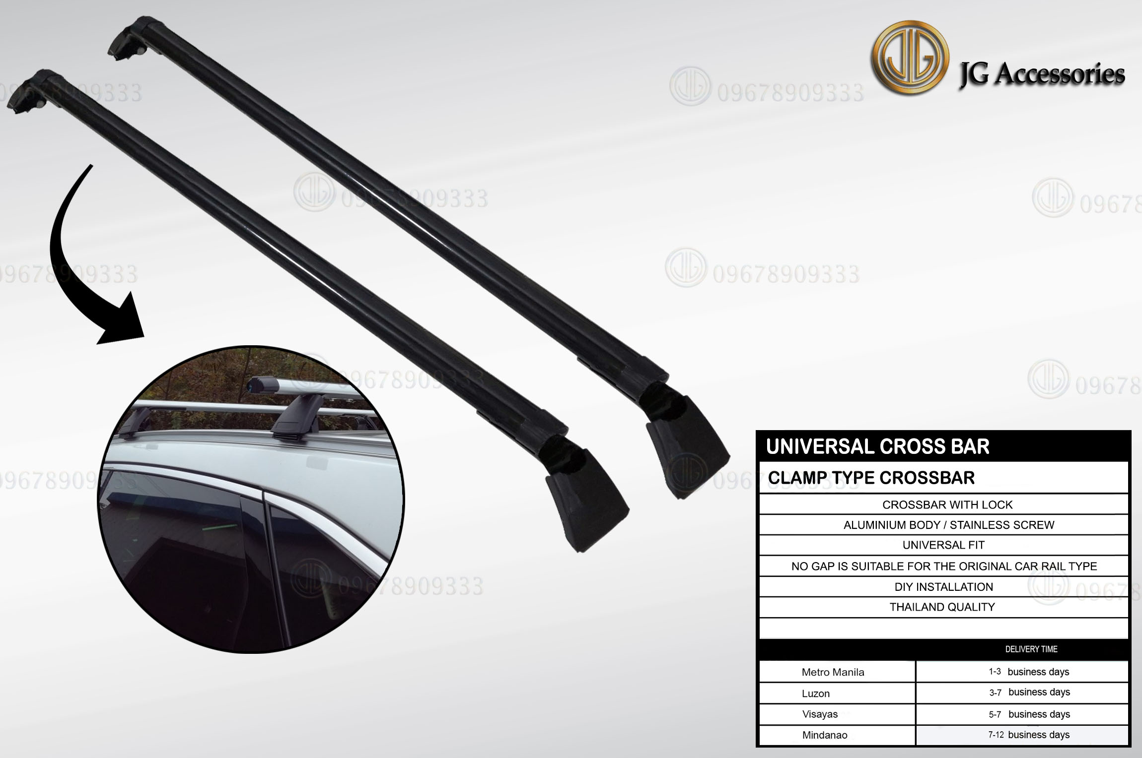 UNIVERSAL ALUMINUM CROSS BAR CLAMP TYPE WITH KEY LOCK 50" / UNIVERSAL ...