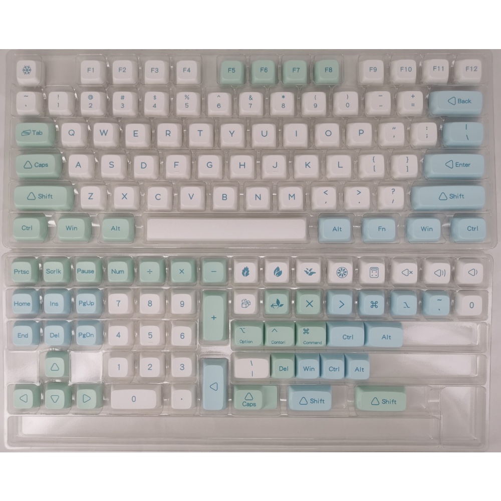 Ice Crystals Mint Keycaps XDA Profile PBT Sublimation For Keyboard ...