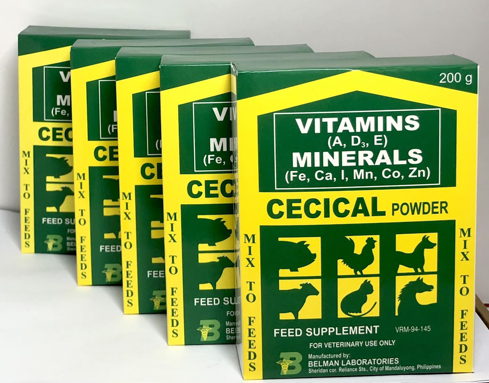 [CLR AGRIVET] 5 BOX CECICAL POWDER VITAMINS AND MINERALS/ 200g CECICAL ...