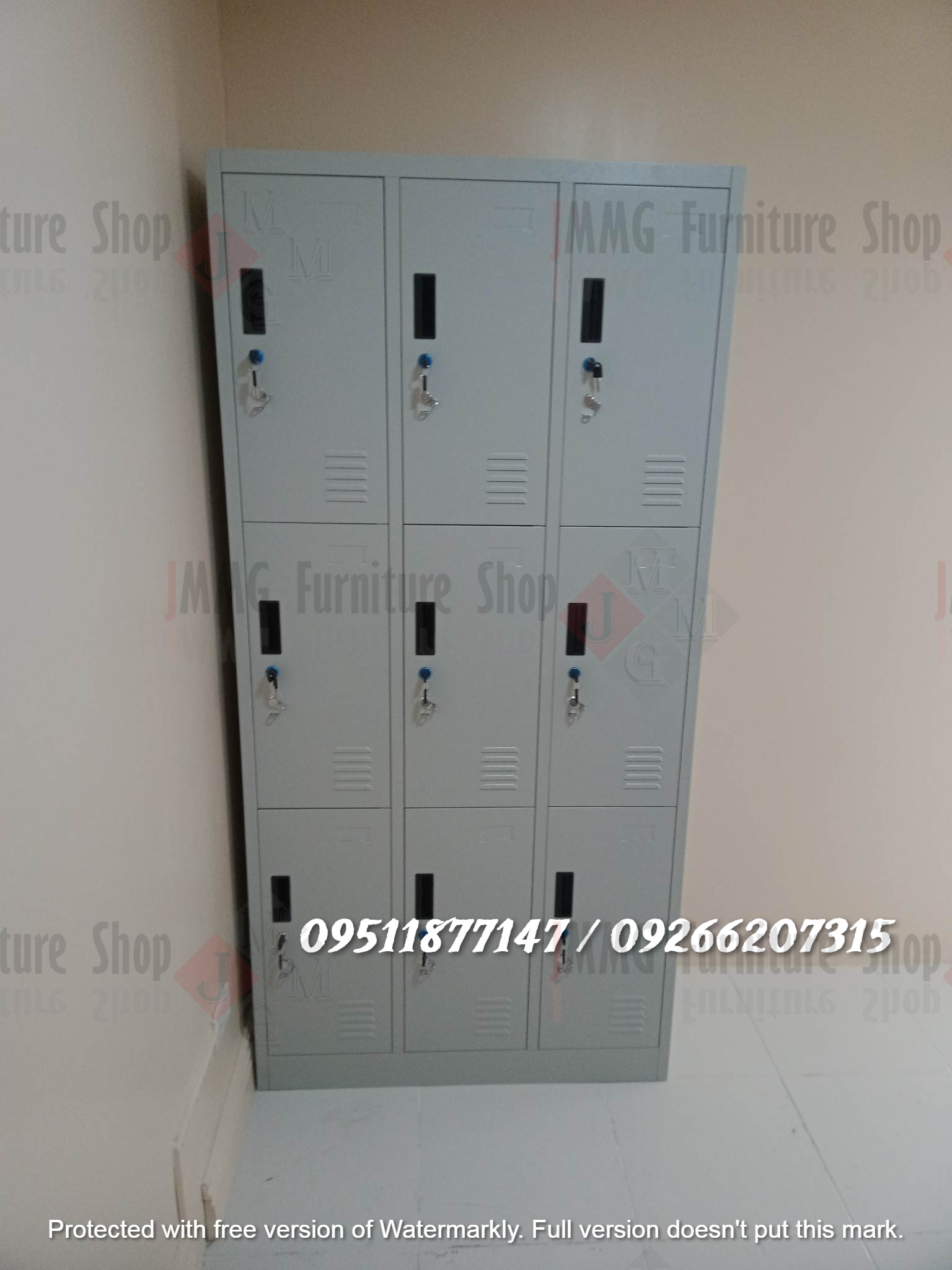 STEEL LOCKER CABINET 9 DOOR - DOUBLE LOCK - JMMG Office furniture ...