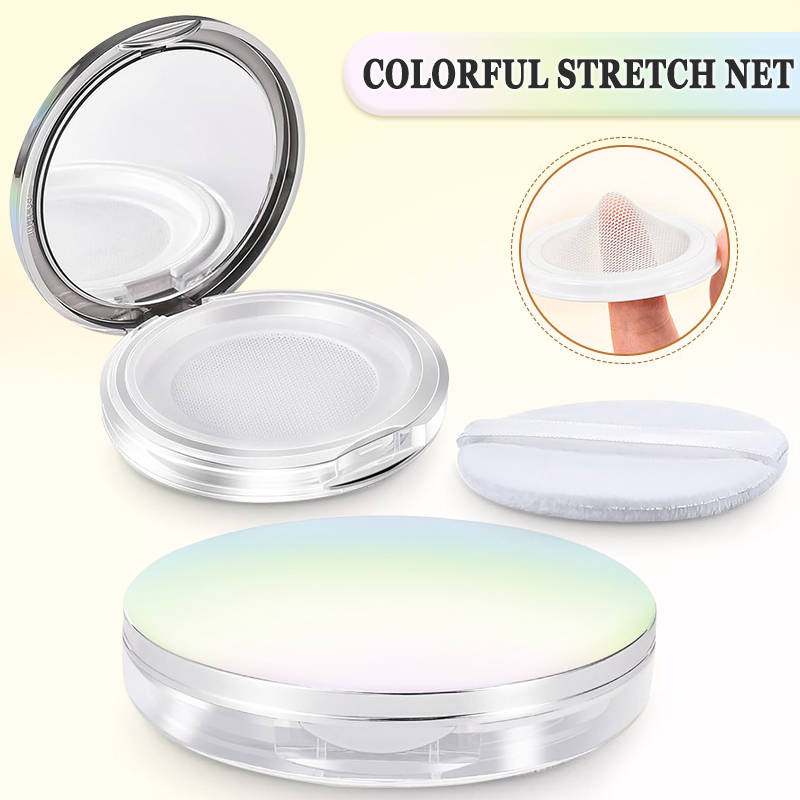 Loose Powder Compact Container with Velvet Powder puff Mirror and ...