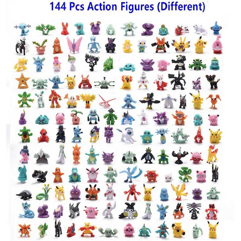 144Pcs Pokémon Monster Ultimate Battle Figure Set for Theme Party Favor ...