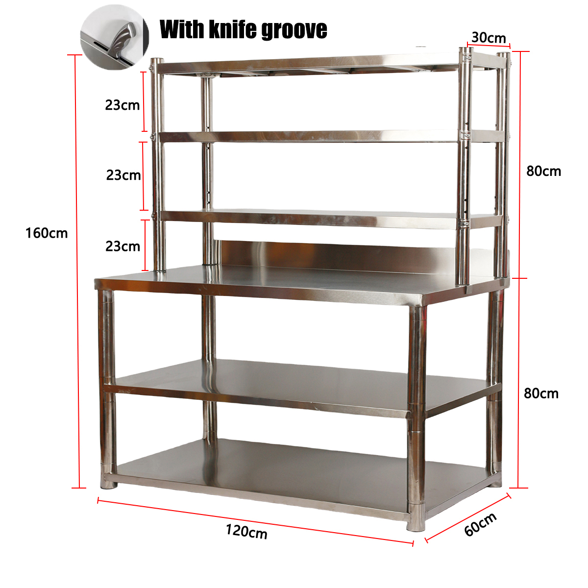 WEIAIBLD Stainless Kitchen Table Stainless Table console table ...