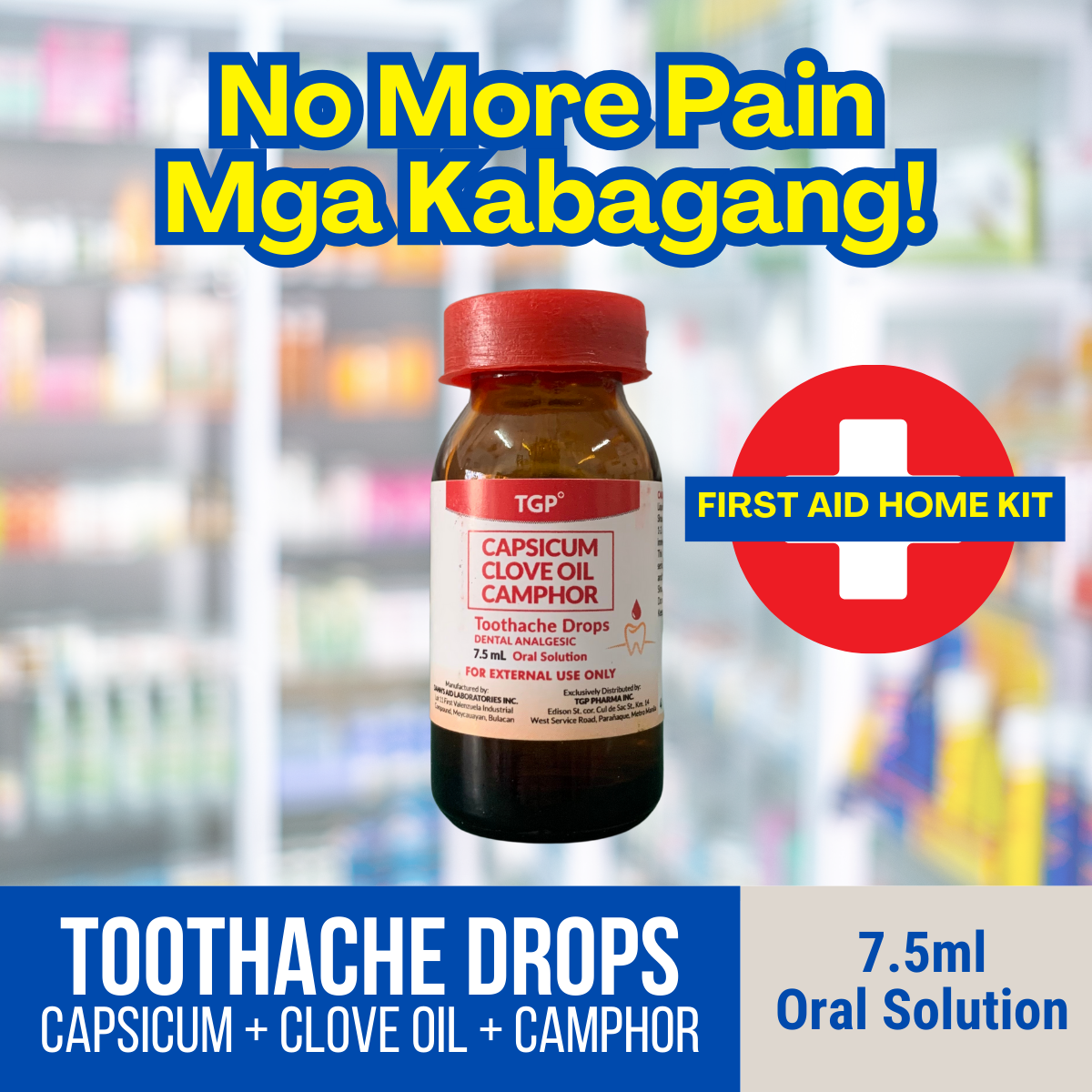 Toothache Drops [Eugenol | Capsicum | Clove Oil | Camphor] 7.5ml Drops ...