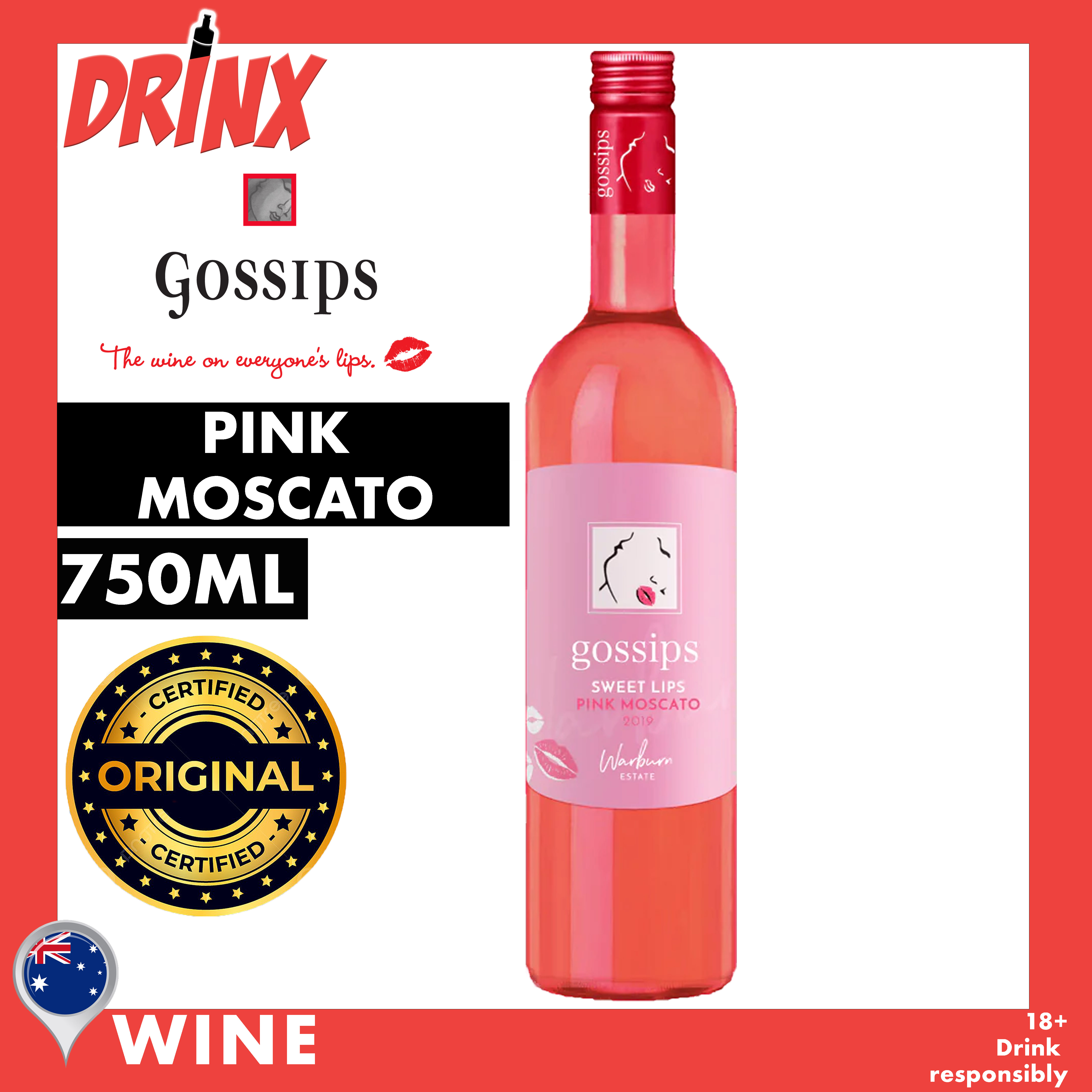 Gossips Sweet Lips Pink Moscato 750mL | Lazada PH