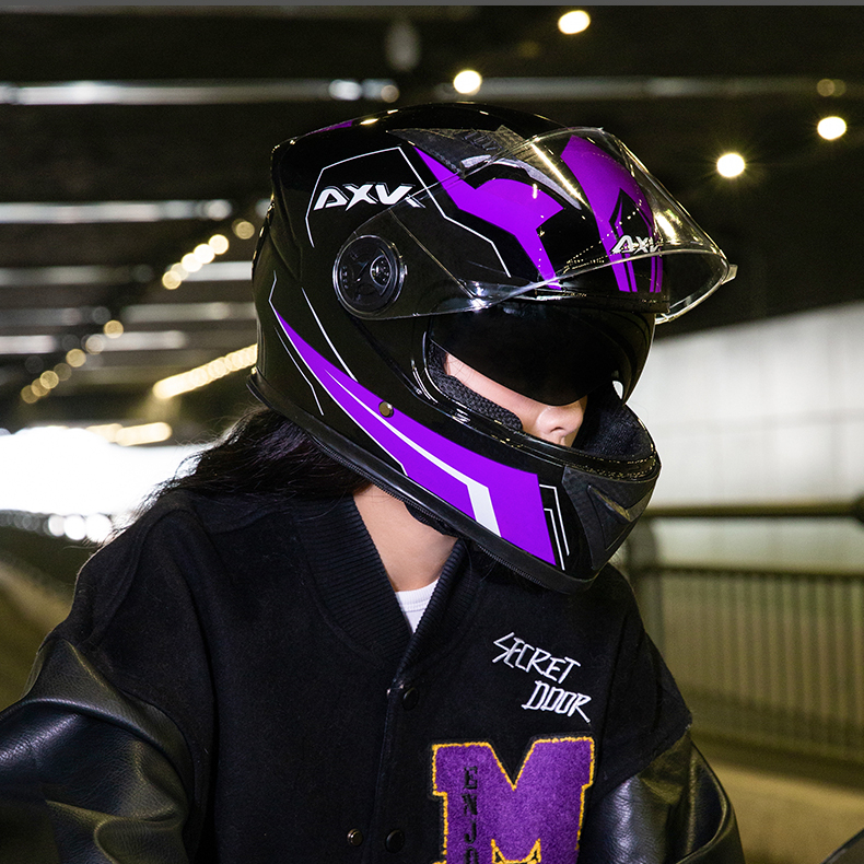 AXK 557 Motorcycle Full Face Helmet Double Flip up Modular Full Face ...