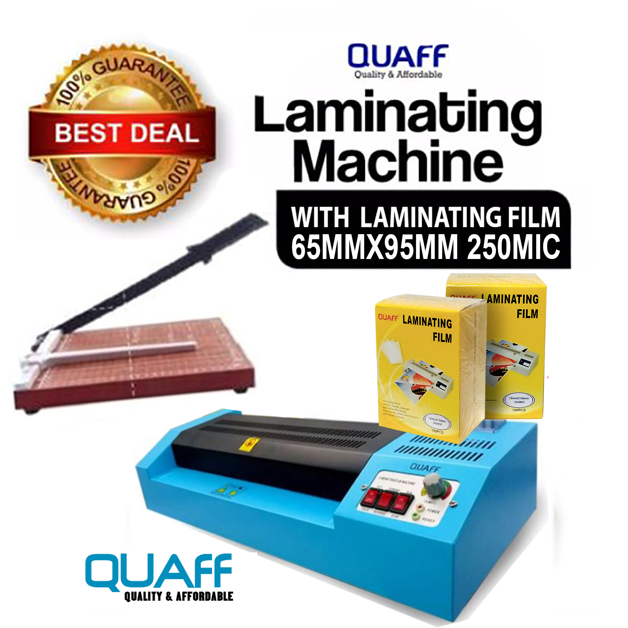 Quaff Laminator Machine with A4 Paper Cutter / 1 PACK ID SIZE 250 ...