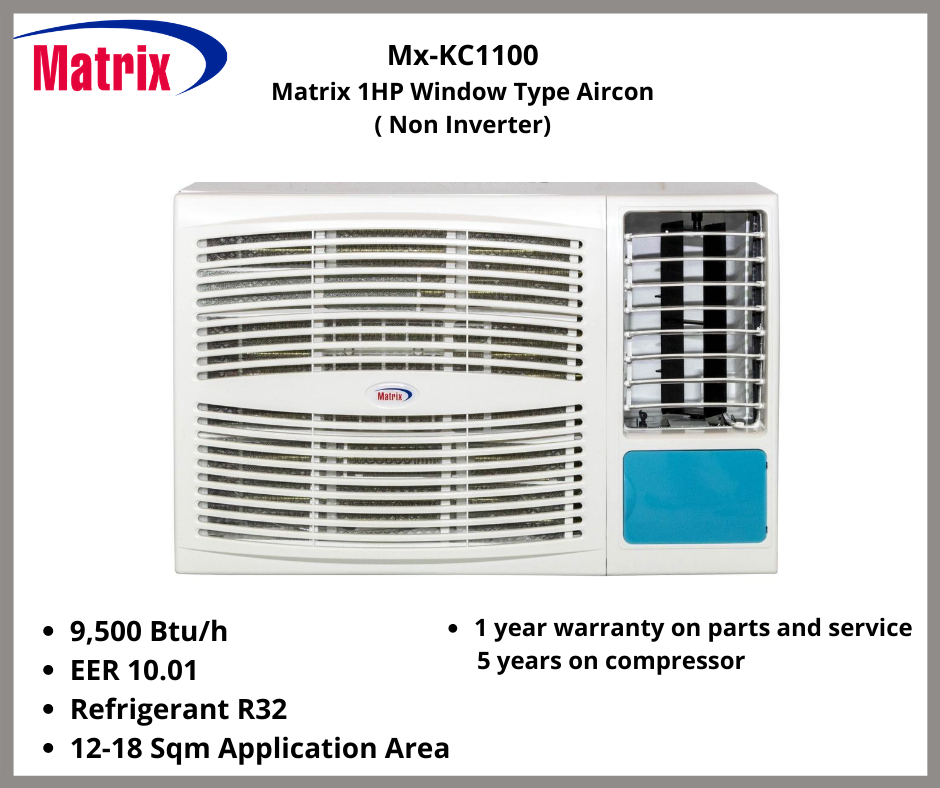 MX-KC1100 Matrix 1HP Non Inverter Window Type Aircon | Lazada PH
