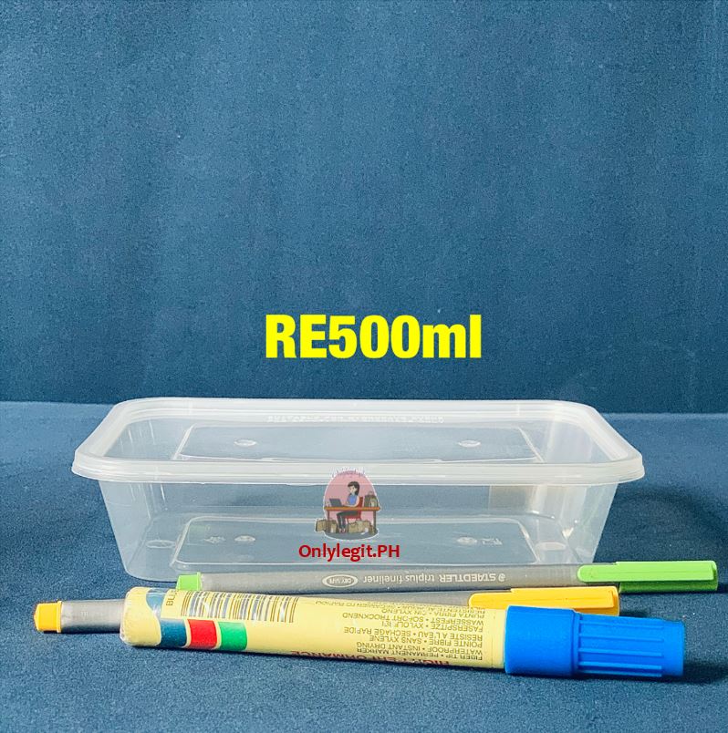 10pcs Microwaveable Rectangular Tub with Lid (RE500 RE650 RE750 RE1000 ...