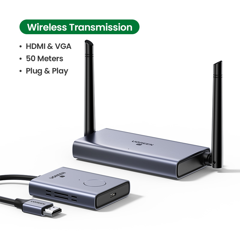 UGREEN 50M Wireless Extender 5G Transmission HDMI VGA Point to Point ...