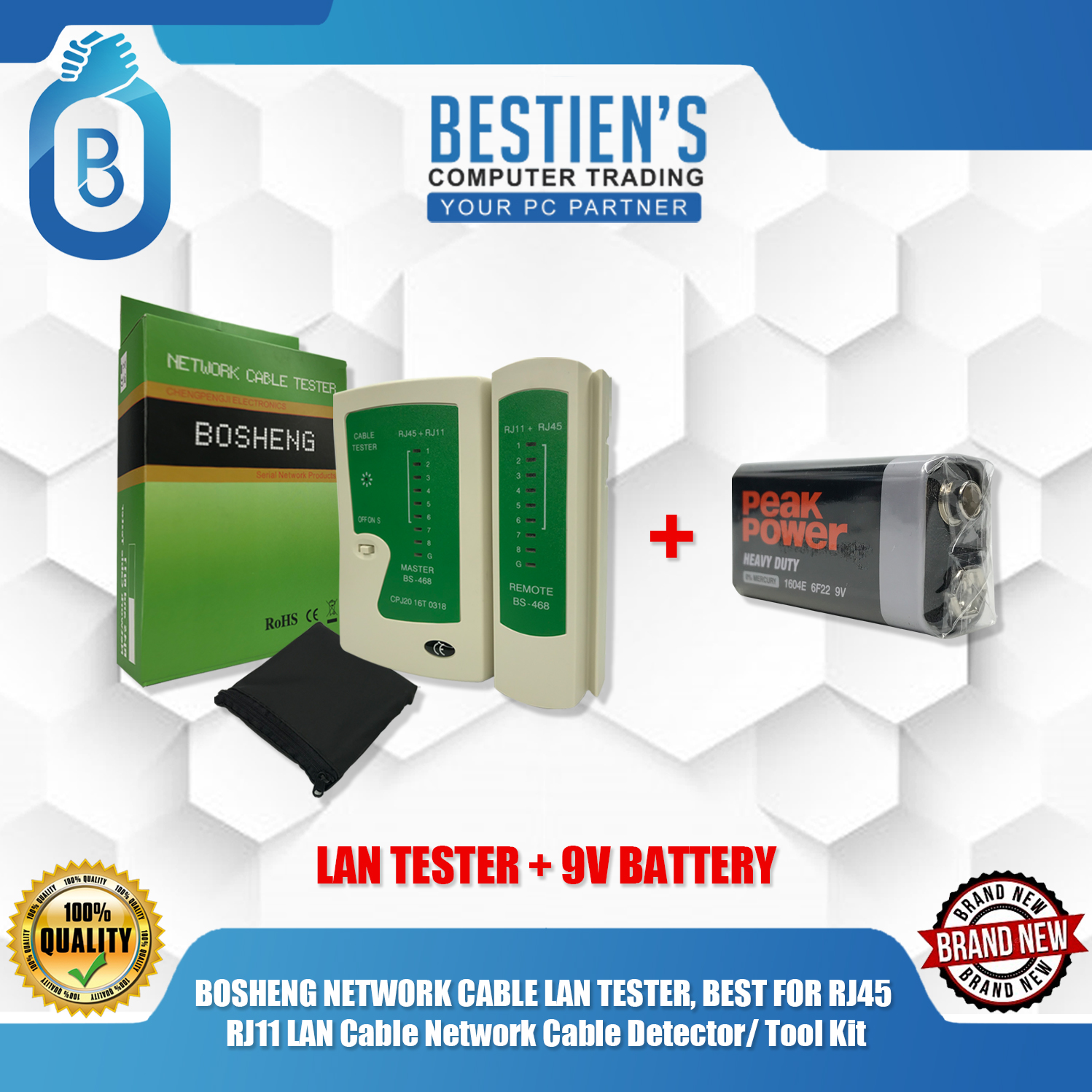 BOSHENG NETWORK CABLE LAN TESTER, BEST FOR RJ45 RJ11 LAN Cable Network ...