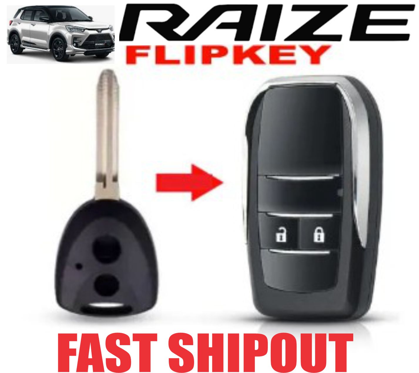 RAIZE flip key conversion kit with front logo | Lazada PH