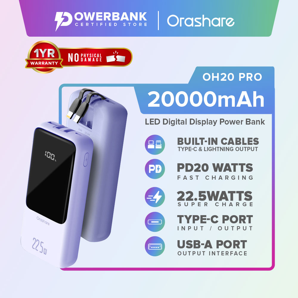 Orashare OH20 Pro 20000mAh 22.5W Super Fast Charging Large Capacity ...