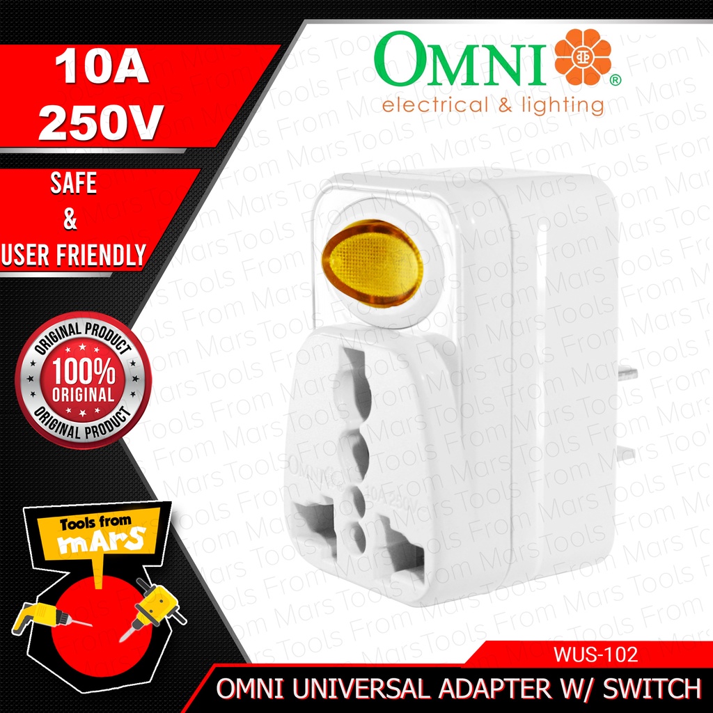 OMNI Universal Adapter w/ Switch 10A 250V WUS-102 TFM | Lazada PH