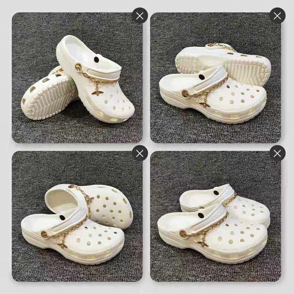 crocs classic ladies sandals, golden bee chain decoration, OEM | Lazada PH