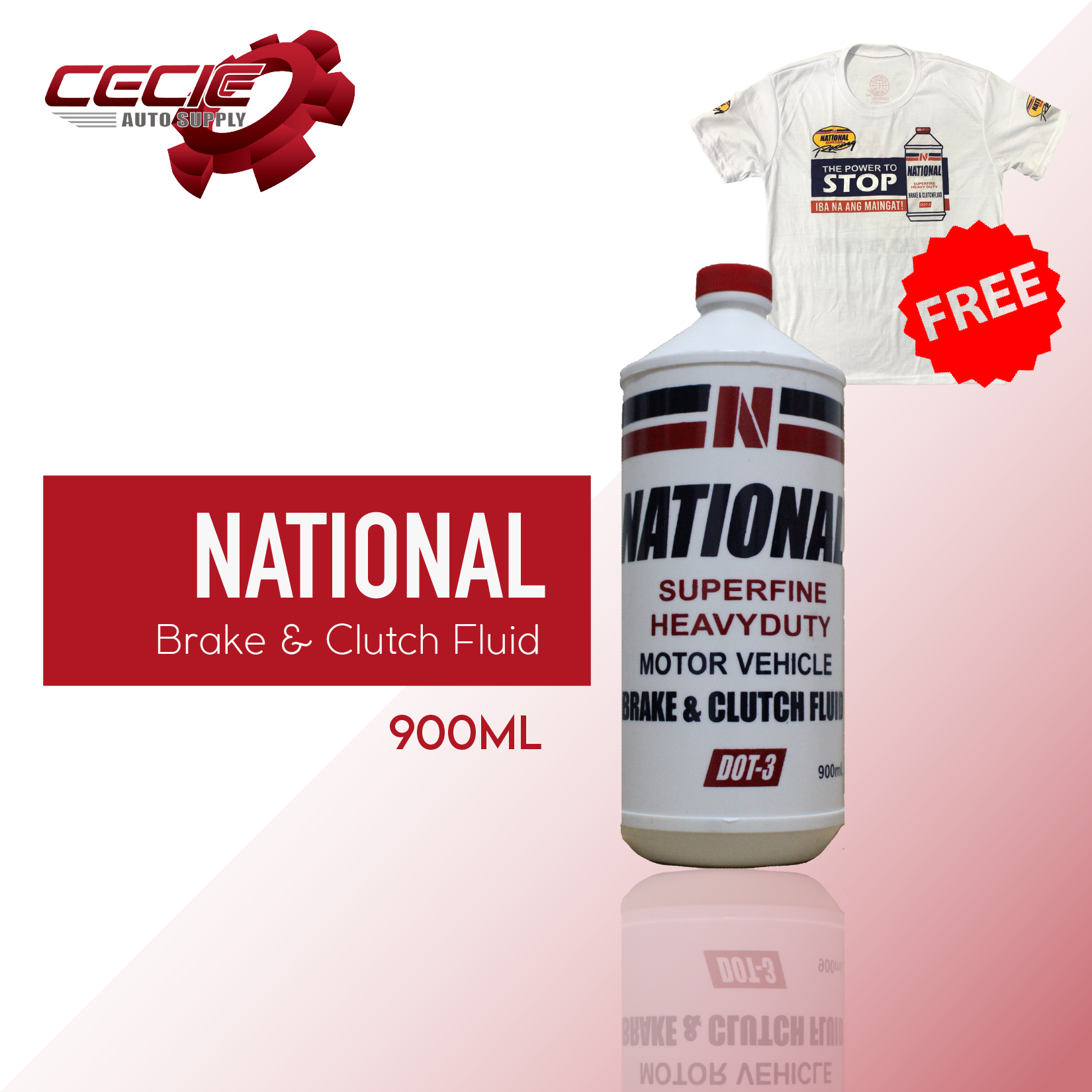 National Brake & Clutch Fluid 900ml with free t shirt | Lazada PH