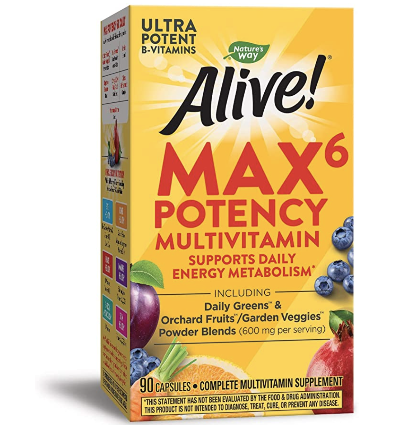 Nature's Way ALIVE! Max6 Daily Multi-Vitamin Max Potency 90 capsules w ...
