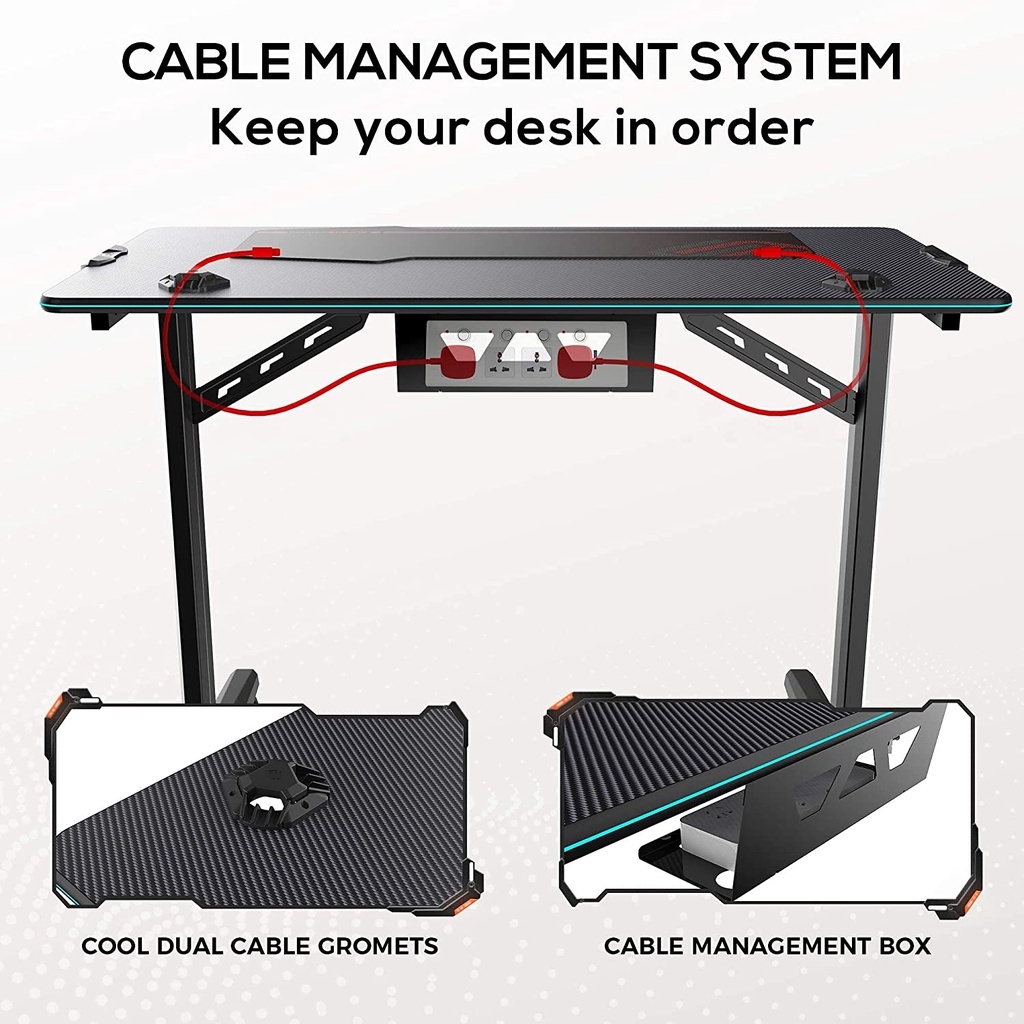 Eureka Ergonomic RGB eSports Gaming Study Desk Table GIP 44 ♗ | Lazada PH