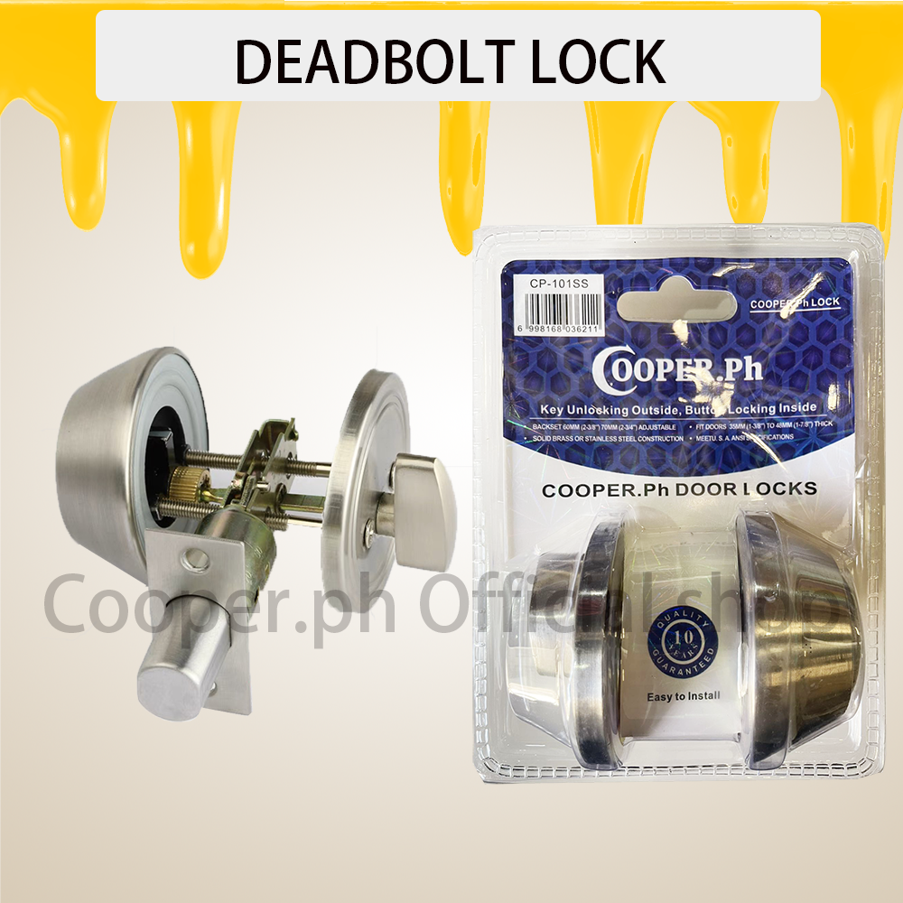 Cooper.ph deadbolt lock black silver gold door knob door lock | Lazada PH