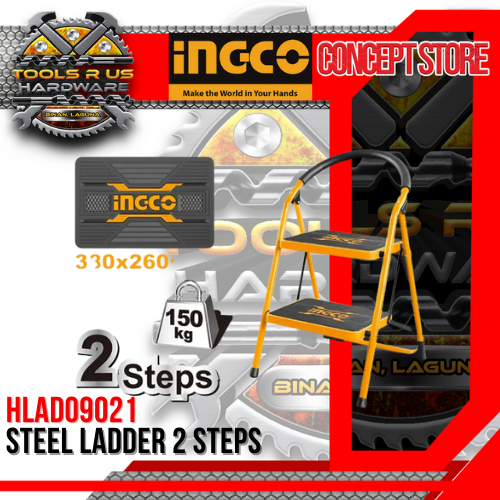 INGCO STEEL LADDER 2 STEPS (HLAD09021) BN-HT | Lazada PH