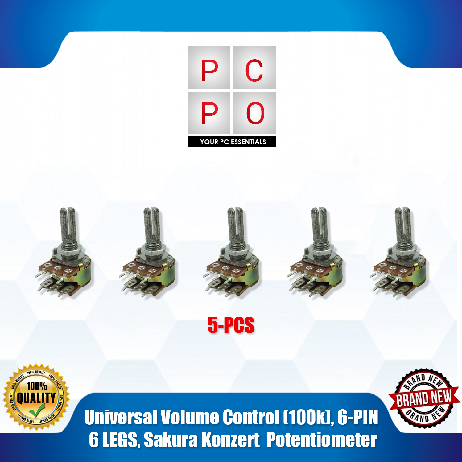 Universal Volume Control (100k), 6-PIN, 6 LEGS, Sakura Konzert ...
