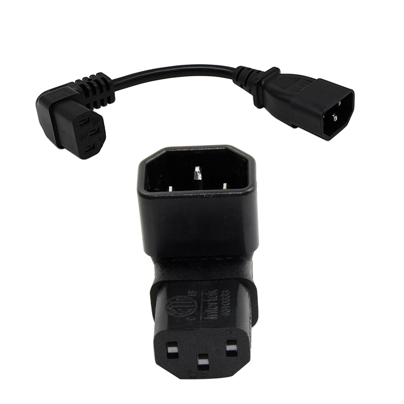 IEC Male C14 to Up Right Angled 90 Degree IEC Female C13 Power ...