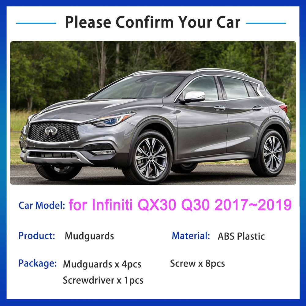 Mudguards for Infiniti QX30 2016 2017~ Accessories 2018 Fender Front Rear Wheels Mud Flaps ...