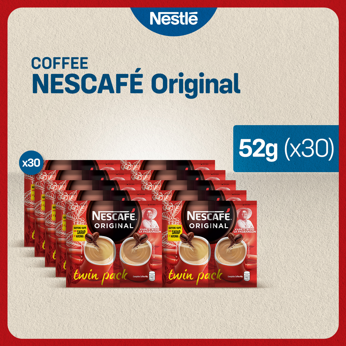 NESCAFÉ Original 3-in-1 Coffee Twin Pack 52g - Pack of 30 | Lazada PH